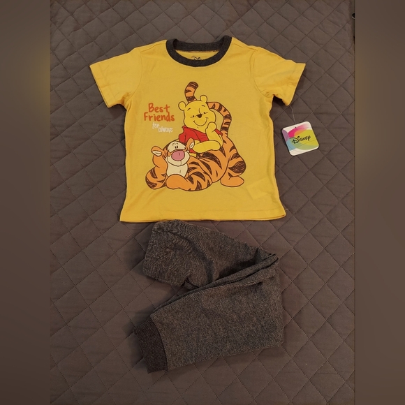 Disney | Matching Sets | Disney Kids Jogger Set Yellow And Gray | Poshmark